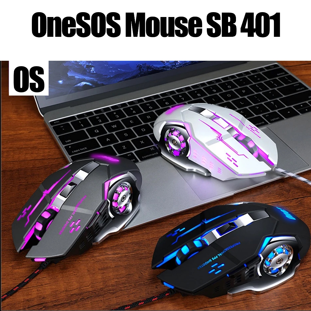 Jual Mouse Gaming SB 401 With RGB Mouse Gaming Kabel Silent Mouse ...