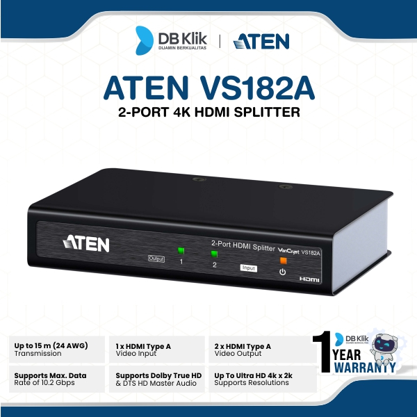 Jual Aten VS182A 2 Port 4K Metal Hdmi Splitter | Shopee Indonesia