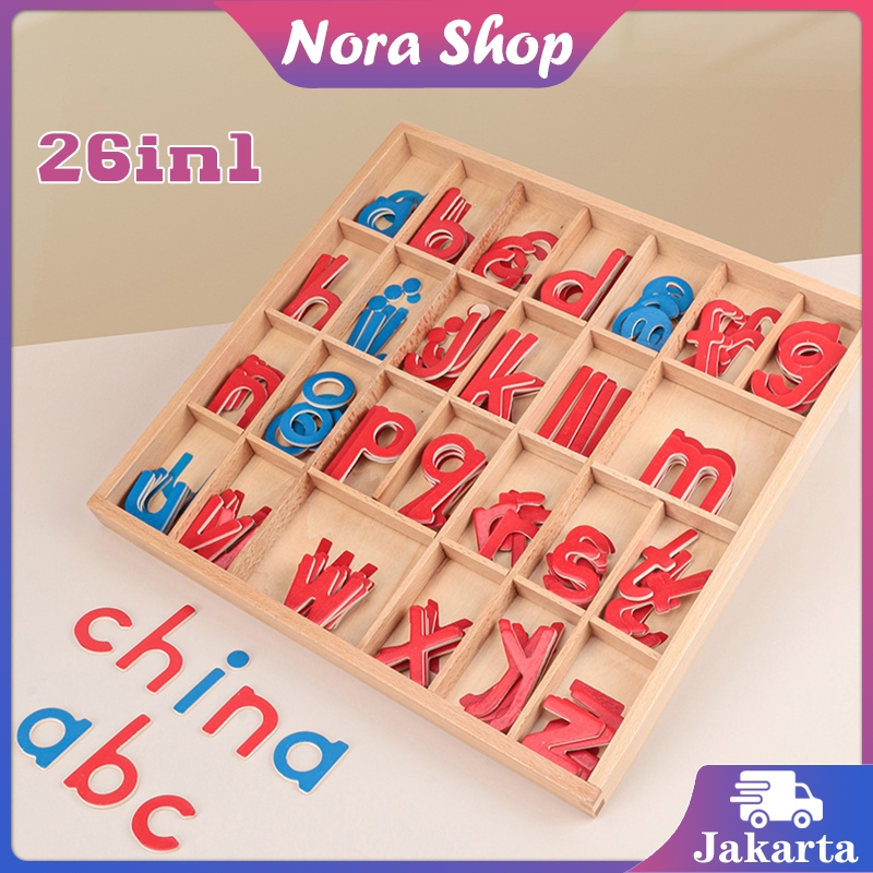 Jual Mainan Alfabet 26 In 1 Moveable Alphabet Mainan Kayu Montessori ...
