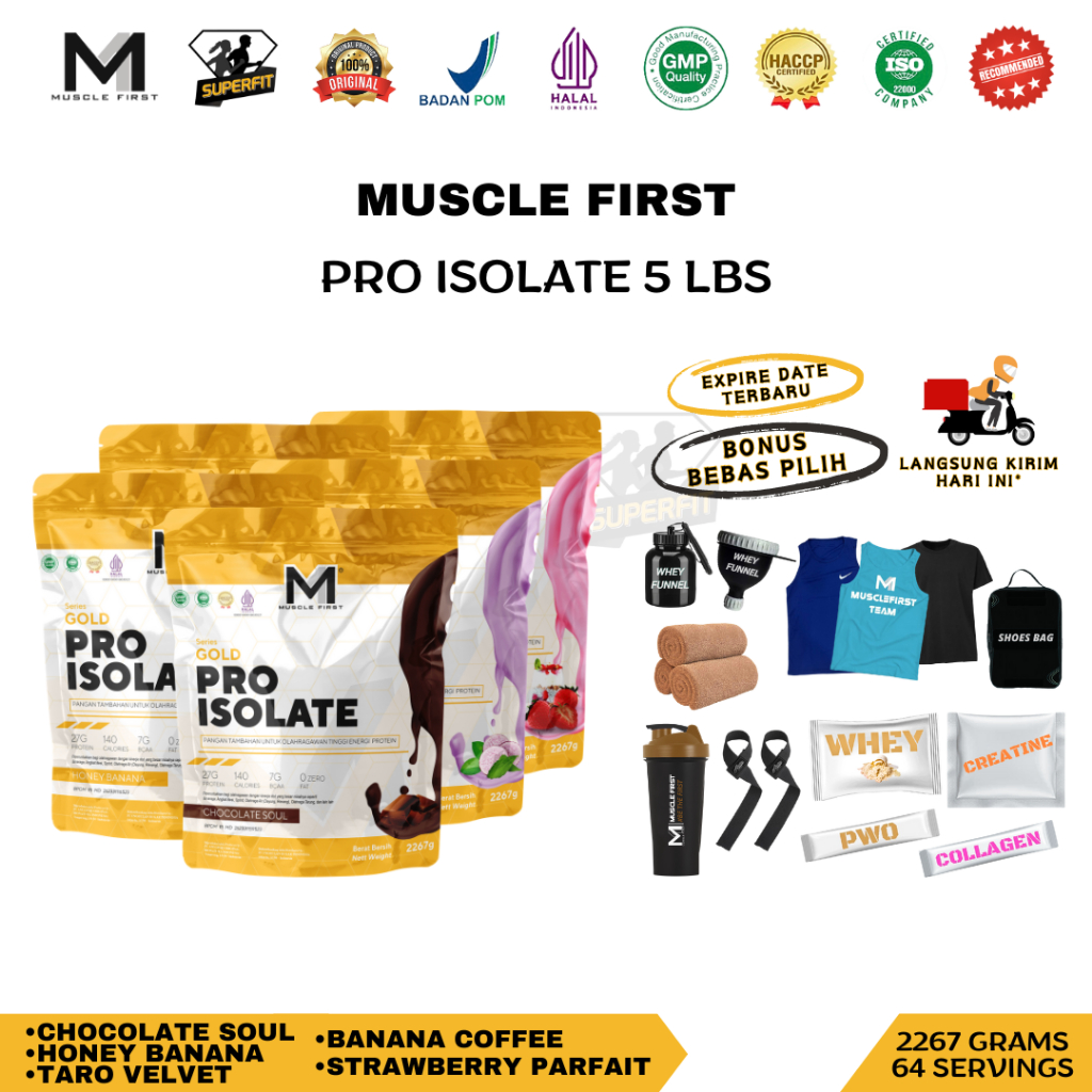 Jual M1 Muscle First Gold Pro Isolate 5LBS 5 LB -M1 HALAL & BPOM Susu ...