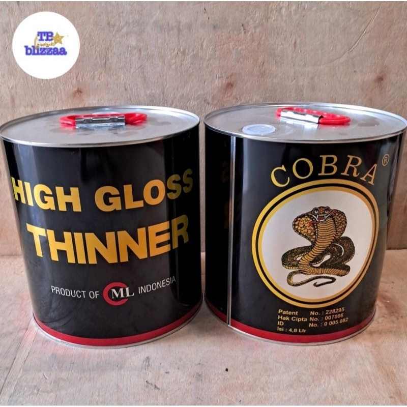 Jual Thinner Cobra Hitam High Gloss 5Ltr Galon Thiner Impala Tiner ND Cobra Merah Cobra Hijau 5 ...