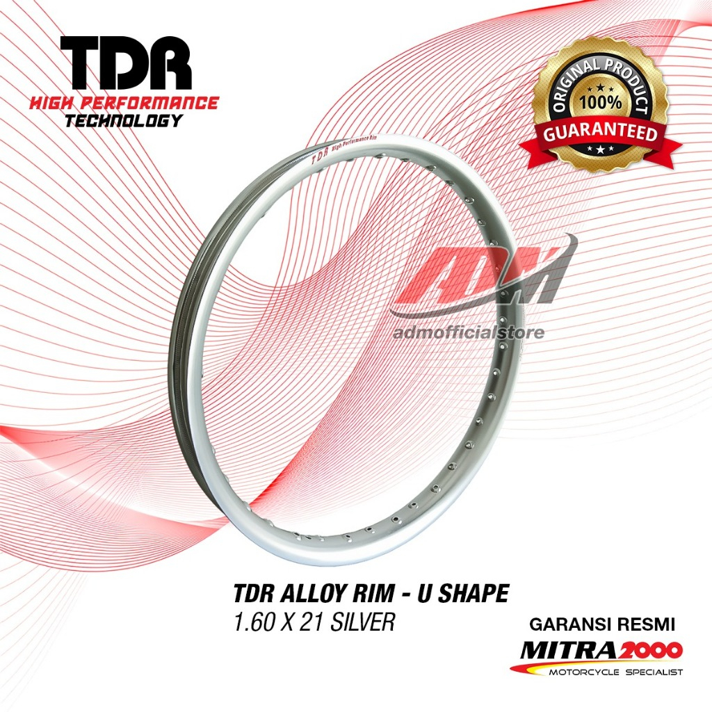 Jual Velg TDR Rims 1.60 x 21 Silver U Shape | Shopee Indonesia