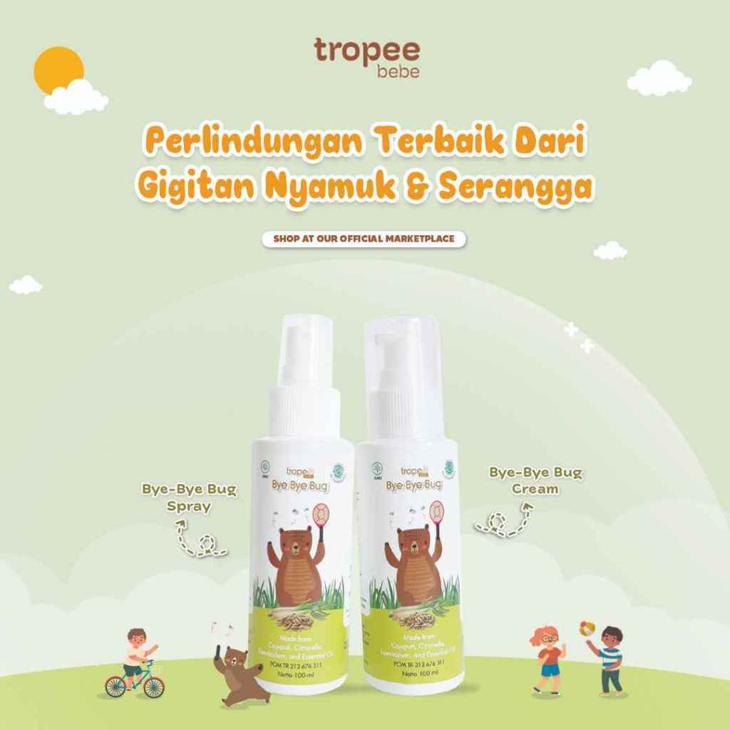 Jual Tropee Bebe - Bye Bye Bug Spray 100ml / Cream Anti Nyamuk dan ...