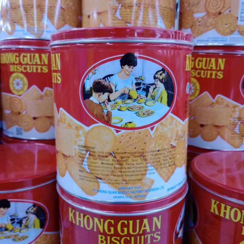 Jual KHONGGUAN Assorted Biscuit Kaleng Merah Mini 650gr | Shopee Indonesia