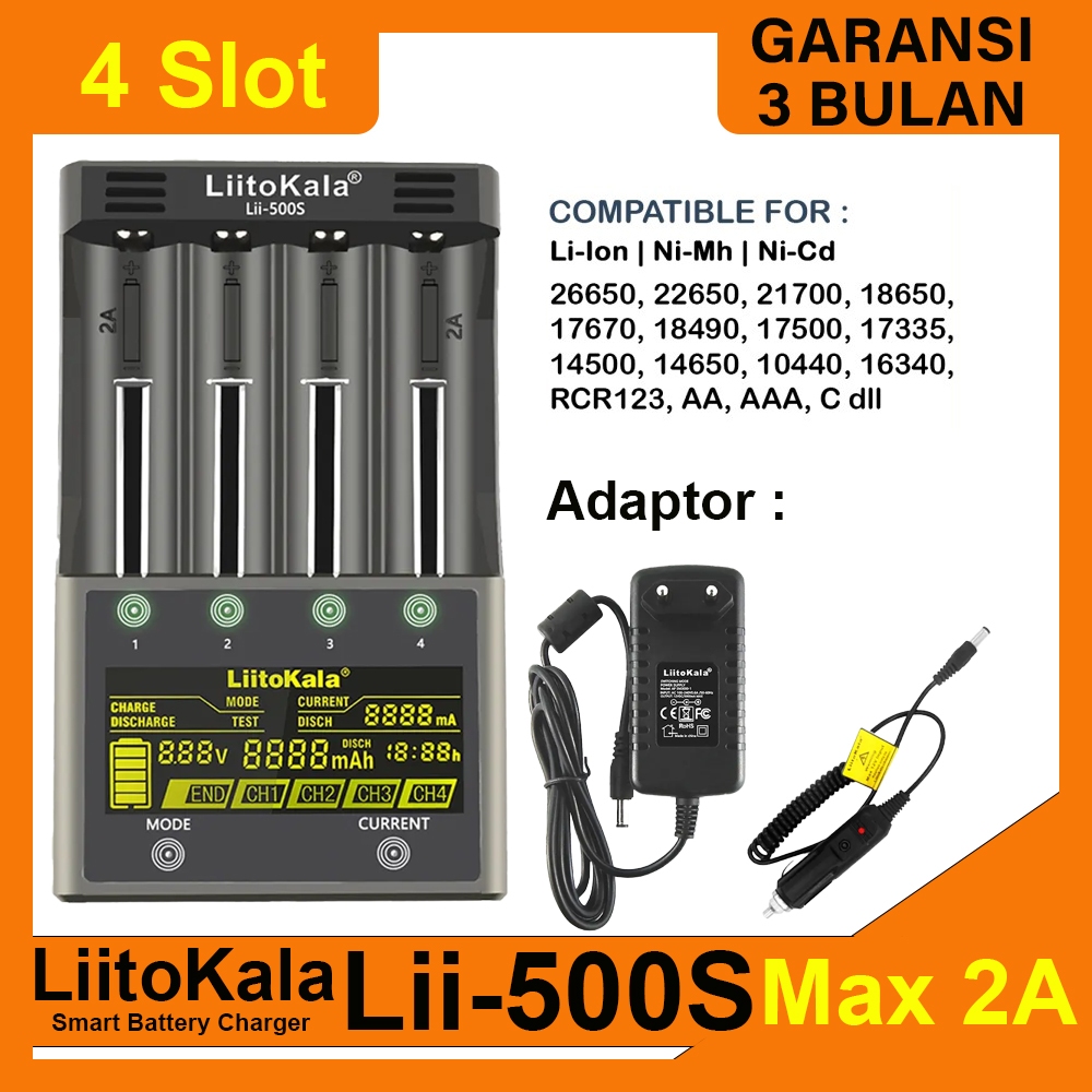 Jual LiitoKala Lii-500S Fast Charging 2A Smart Battery Charger ...