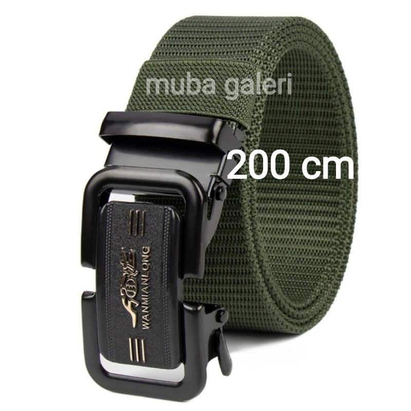 Jual IKAT PINGGANG PRIA SUPER JUMBO PANJANG 200 CM SABUK TACTICAL KANVAS GESPER OTOMATIS METAL ...