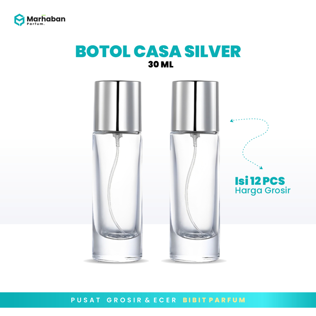 Jual Botol Parfum CASA 30ML Silver Spray Drat - Botol Parfum Casa Drat ...