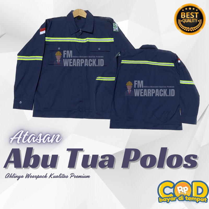 Jual GUDANG WEARPACK - BAJU SAFETY ABU TUA POLOS | Shopee Indonesia