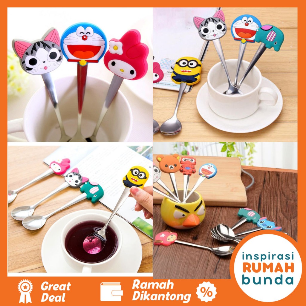 Jual Sendok Teh Mini Karakter Cartoon Kecil Stainless Cute Murah ...