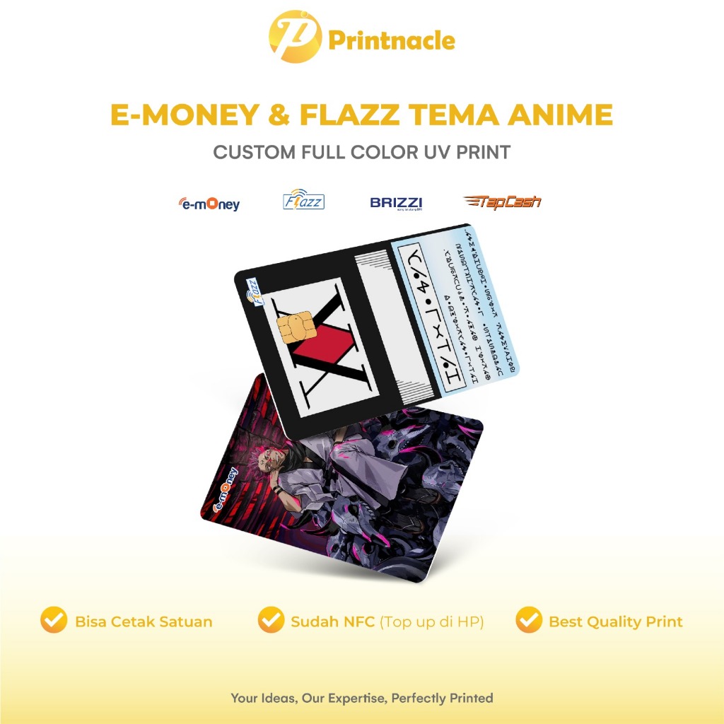 Jual Custom Kartu E-Toll Tema Anime Cetak Print UV Design Bebas eMONEY ...