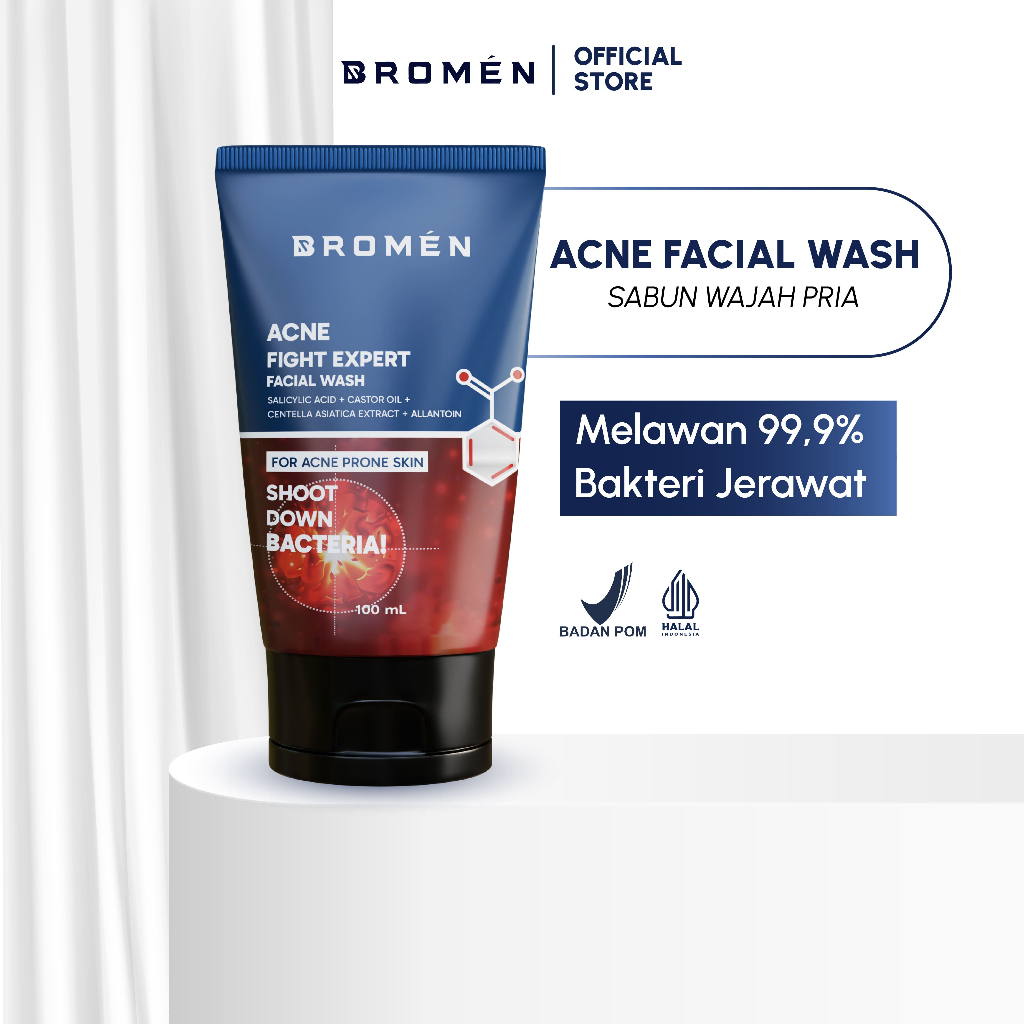 Jual FACIAL WASH ACNE BROMEN - Sabun Cuci Muka Pria Penghilang Jerawat ...
