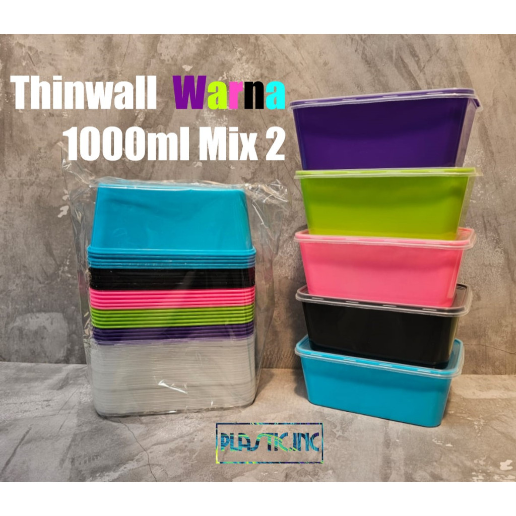 Jual Thinwall 1000 ml Warna/Box Kotak Plastik Warna/Thinwall Warna ... Jual Thinwall 1000 ml Warna/Box Kotak Plastik Warna/Thinwall Warna ...
