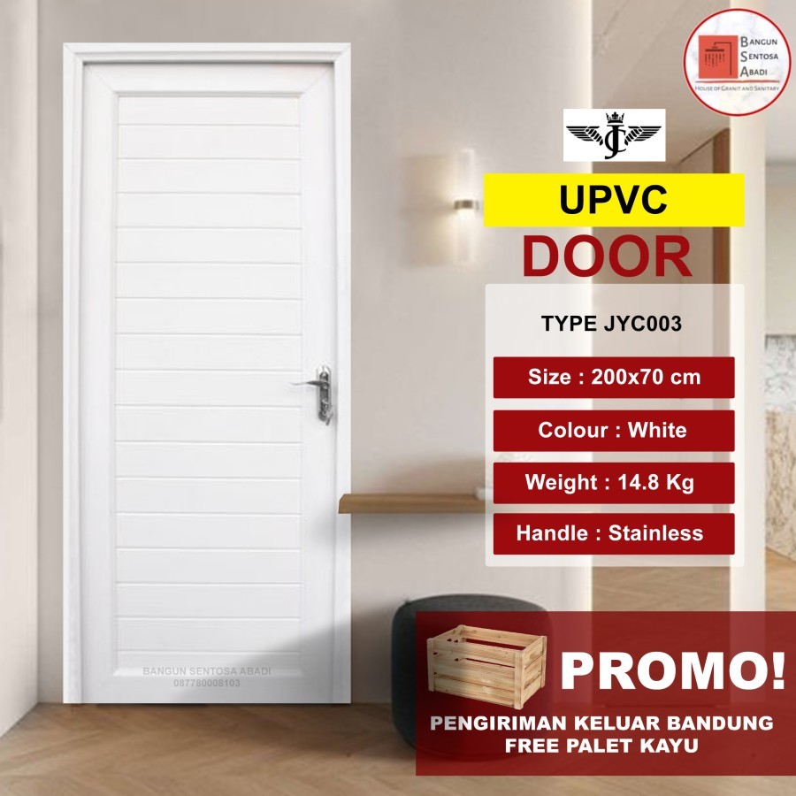 Jual PINTU U-PVC KAMAR MANDI 70X200 MINIMALIS WC / UPVC DOOR FULL PANEL + HANDLE | Shopee Indonesia