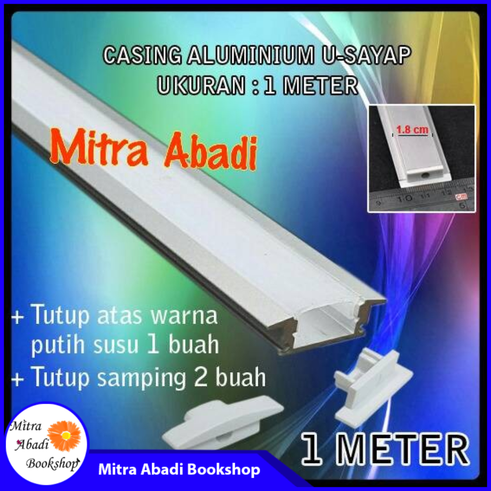 Jual Casing Aluminium for Hard Strip LED Model U-Sayap Ukuran 1 meter ...