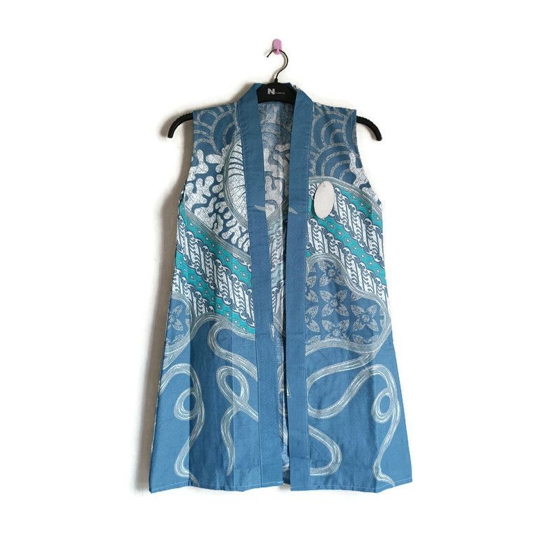 Jual ROMPI BATIK VEST CARDIGAN WANITA TANPA LENGAN OUTER BATIK XL XXL ...