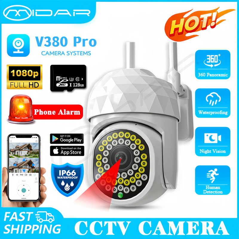 Jual MIDAR V380 Pro Outdoor CCTV Kamera 360 Derajat Human Detection ...