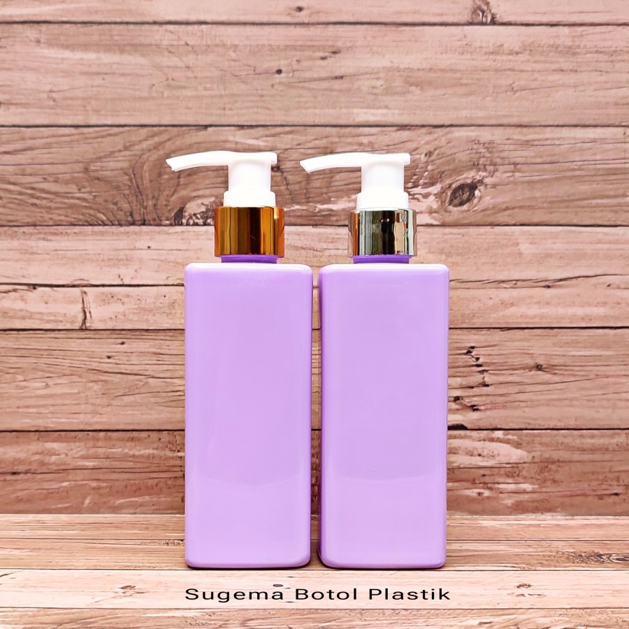 Jual botol 250ml kotak kemasan sabun cair pet ungu / botol pump lotion 250ml | Shopee Indonesia
