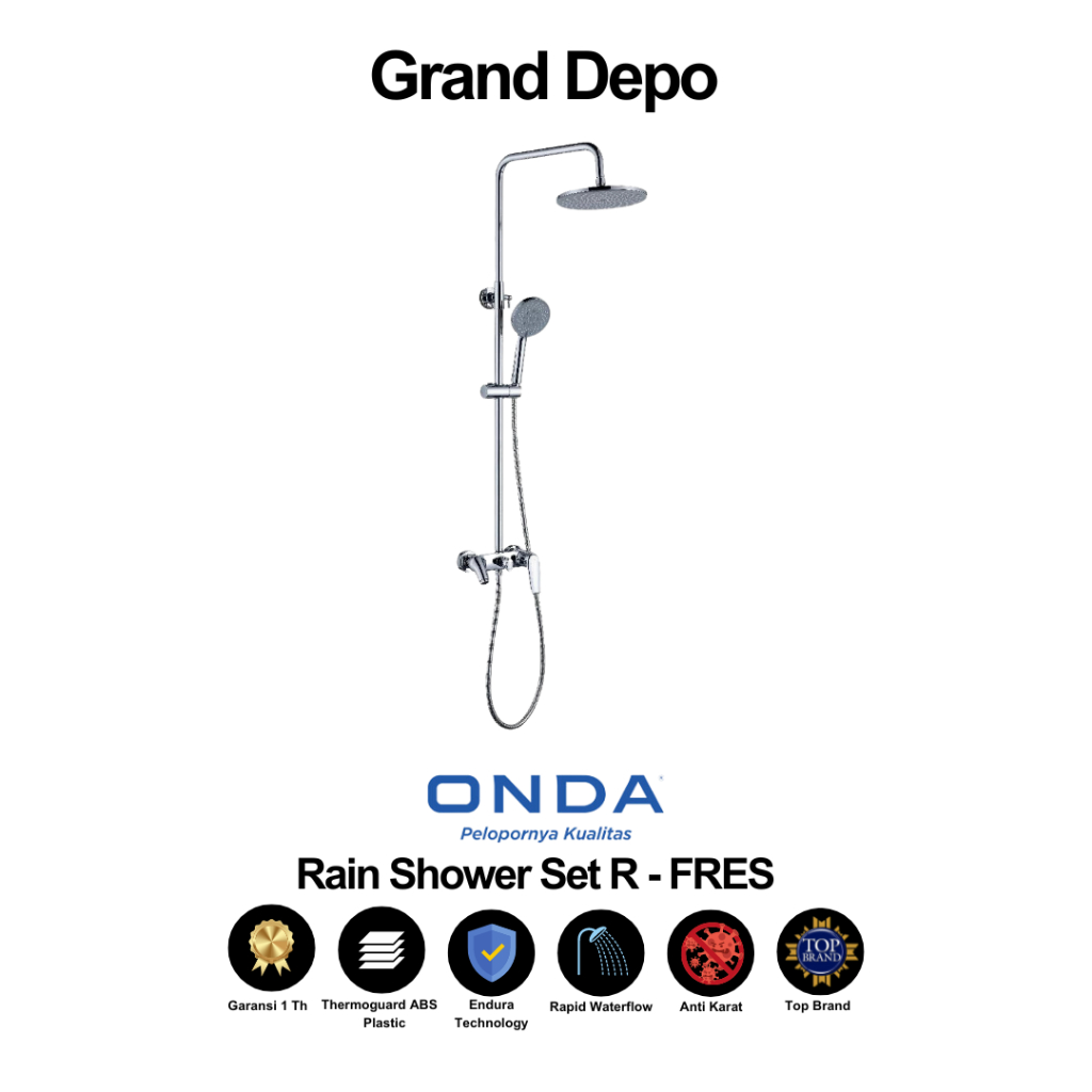 Jual Onda Rain Shower R Fres / Rain Shower Onda Full Set / Shower Mandi ...