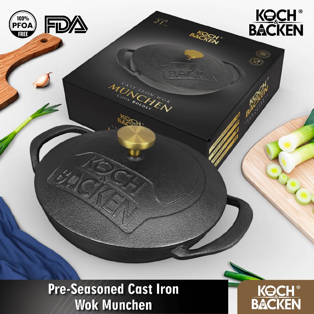 Jual KOCH&BACKEN Cast Iron Wok Munchen Series 21cm - Wajan Panci ...