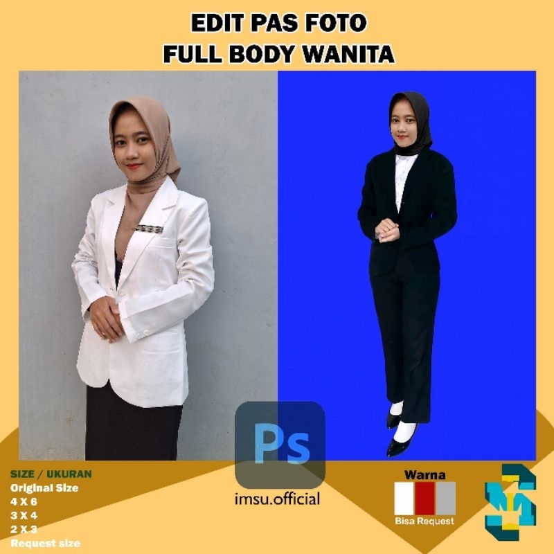 Jual Jasa Edit PAS FOTO & FULL BODY Jas/kemeja Almamater Seragam dinas ...