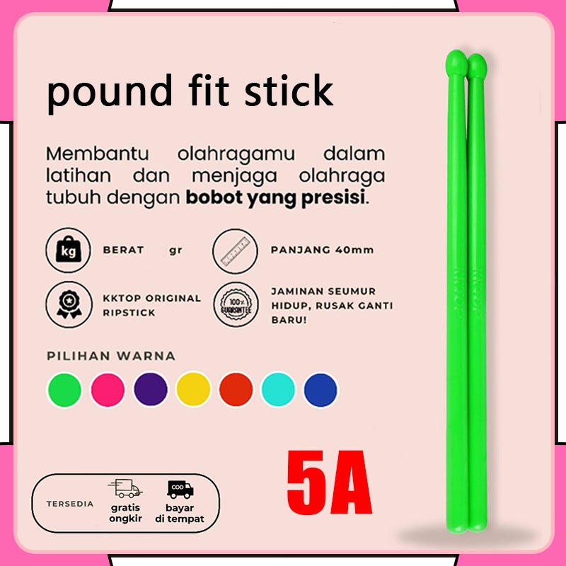 Jual 1 Pasang Stick Pound Fit Workout Ripstix Poundfit Stik Nylon Pound ...