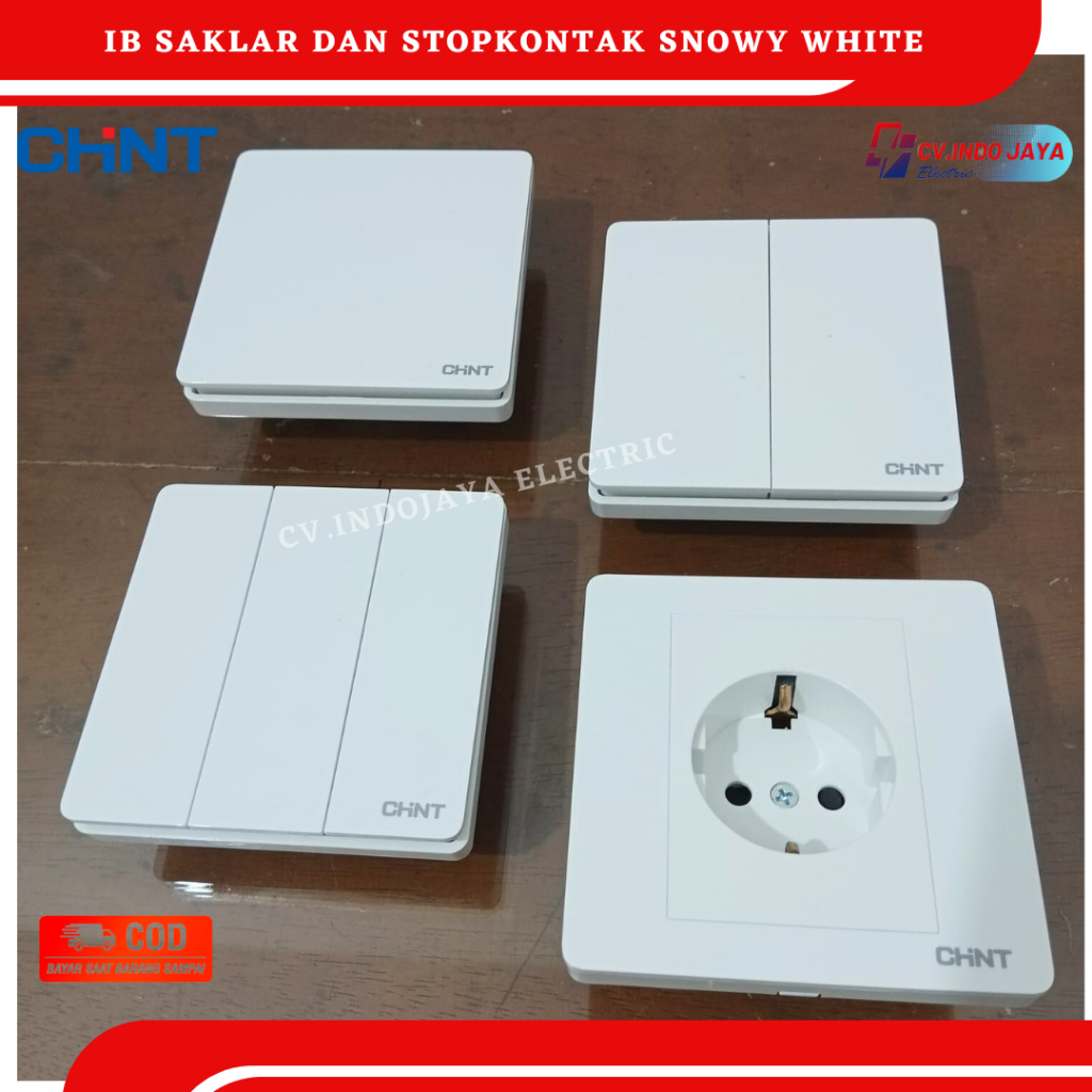 Jual Saklar dan stop kontak CHINT switch socket warna snow white ...