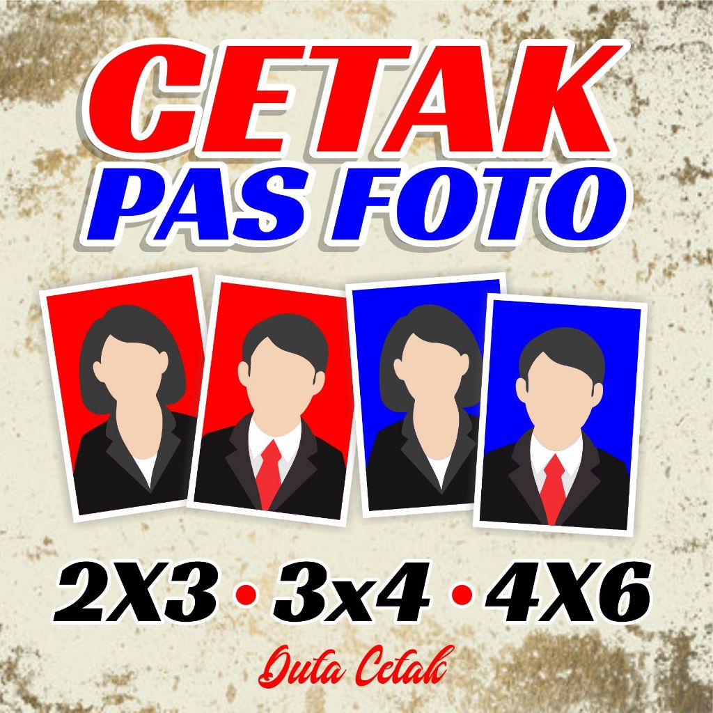 Jual Cetak Pas Foto Bisa Instant ukuran 2x3, 3x4 4x6 Bahan Premium ...