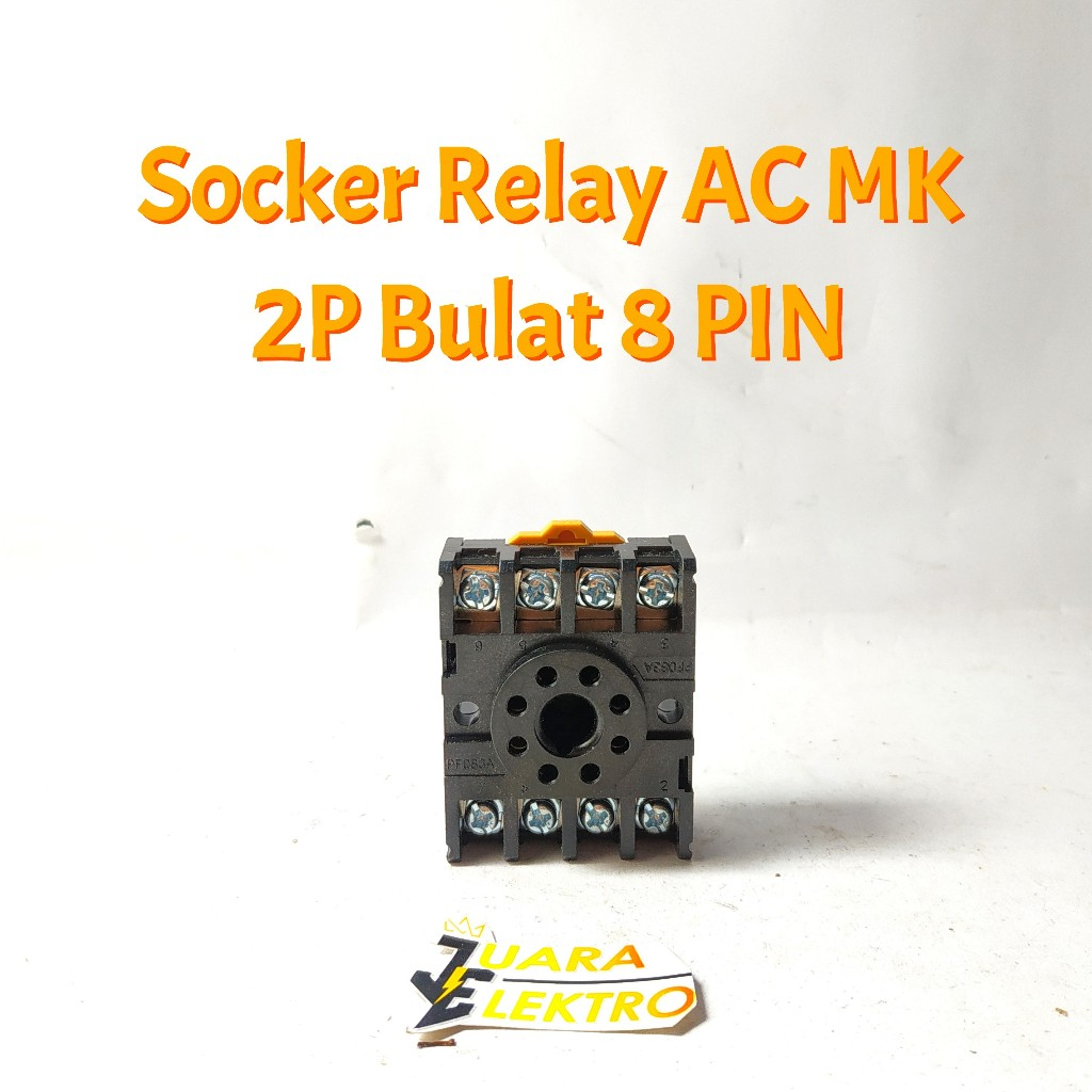 Jual Socket Relay AC MK 2P Bulat 8 PIN | Soket Rilay Bulat 8 Kaki MK2P ...