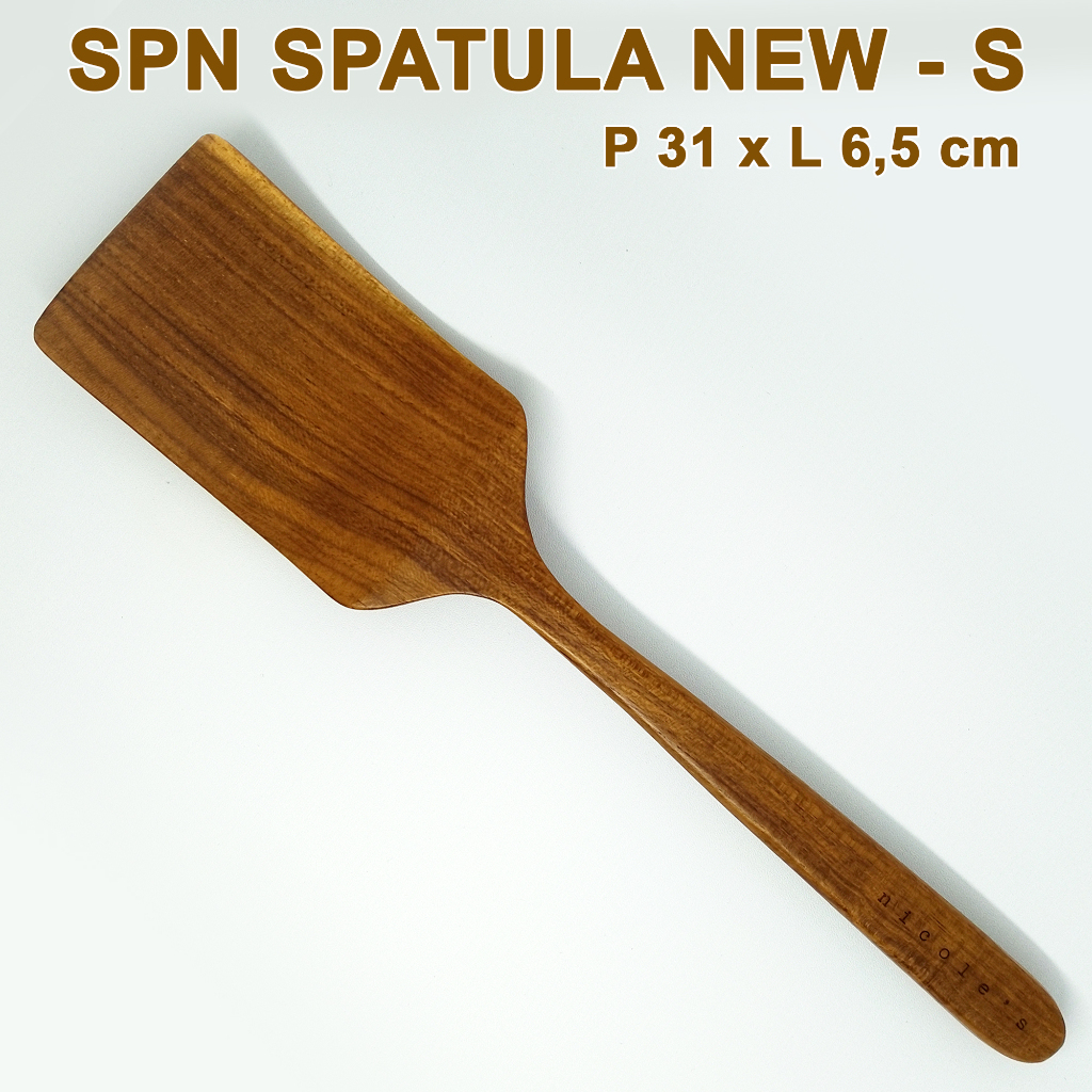 Jual Nicole's Natural SPN Spatula New - S Wooden Spoon Sendok Spatula ...