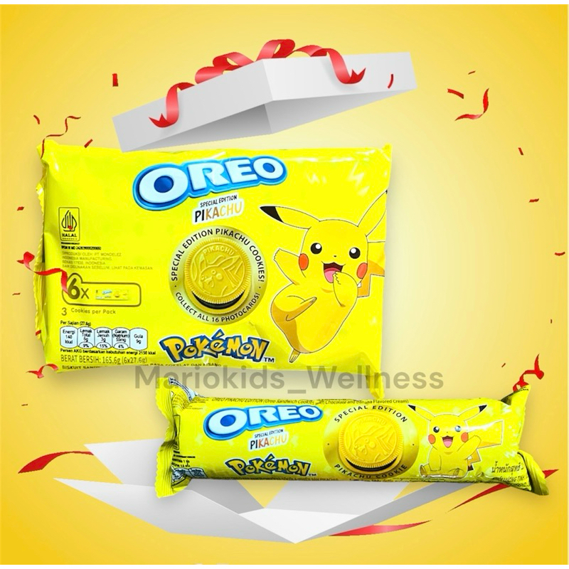 Jual OREO POKEMON Banana Choco Photo Card 165gr , Roll 119gr | Shopee ...