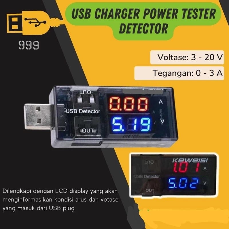 Jual USB Voltage Tester Power Charger Detector Voltmeter | Shopee Indonesia