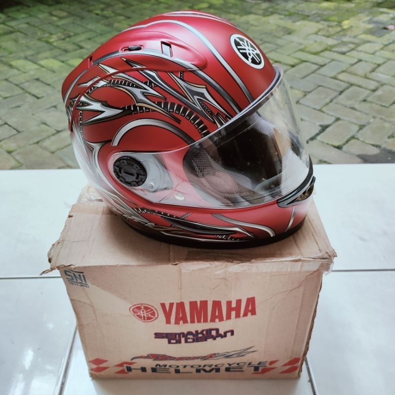 Jual Helm Yamaha Vintage Fullface Sport Z Merah Ori (NOS, GENUINE, BARU ...