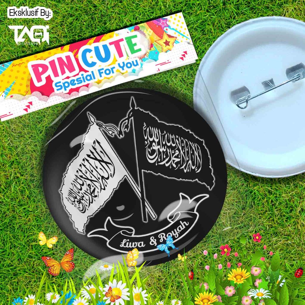 Jual Pin Tauhid Panji Dan Bendera Rasulullah Size 44mm | Shopee Indonesia