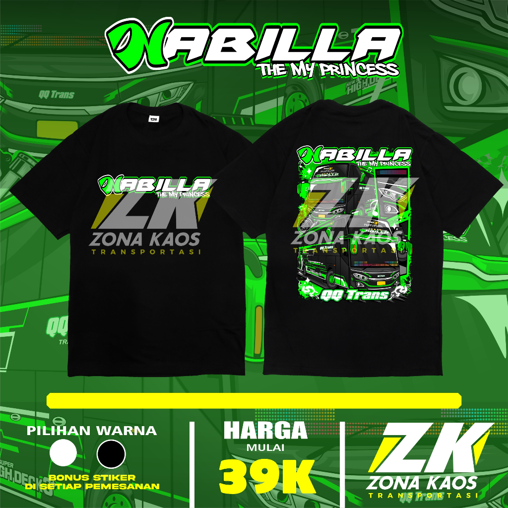 Jual ( FREE STIKER ) KAOS BUS NABILA QQ TRANS ANAK DAN DEWASA | Shopee ...