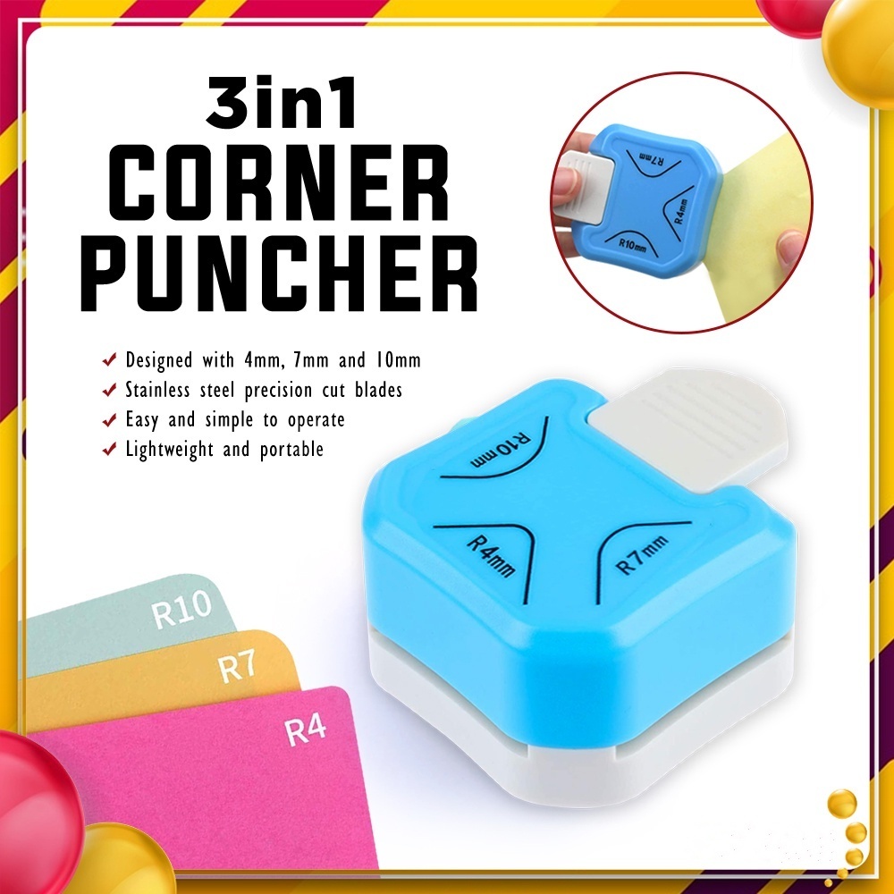 Jual Pemotong Fillet Sudut 3 In 1 Pemotong Kertas Pelubang R4mm R7mm ...