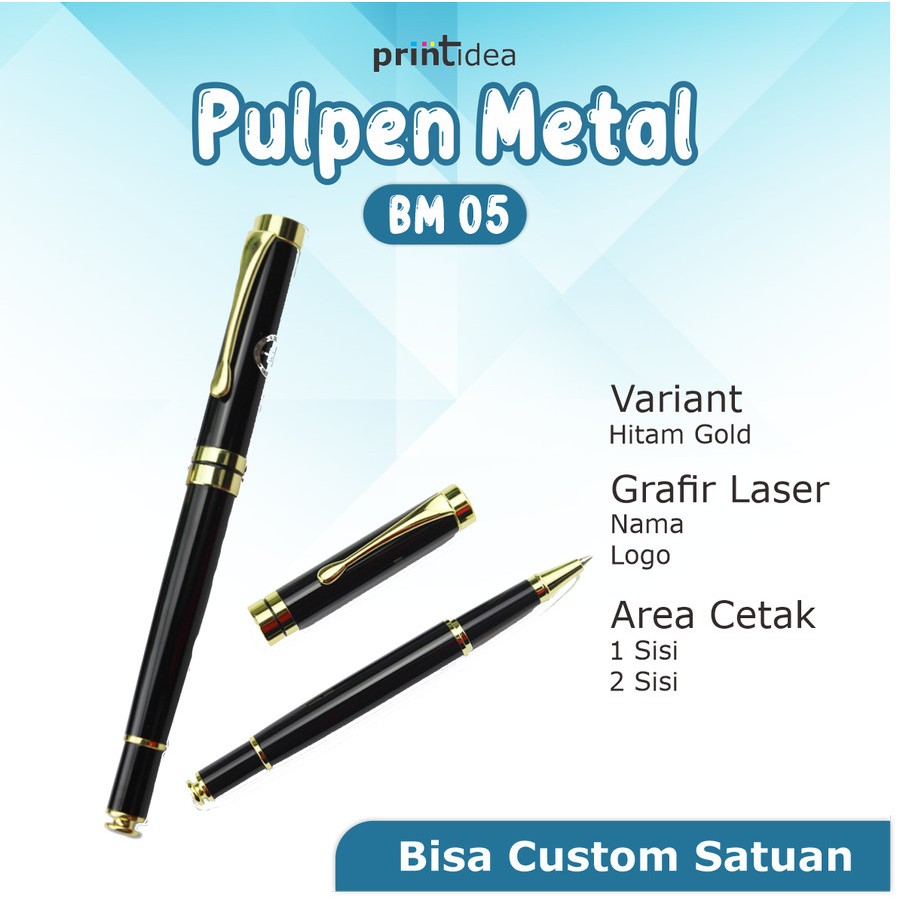 Jual Custom BallPoint Metal Pen Ball Buka Tutup Pulpen Besi BM05 Grafir ...