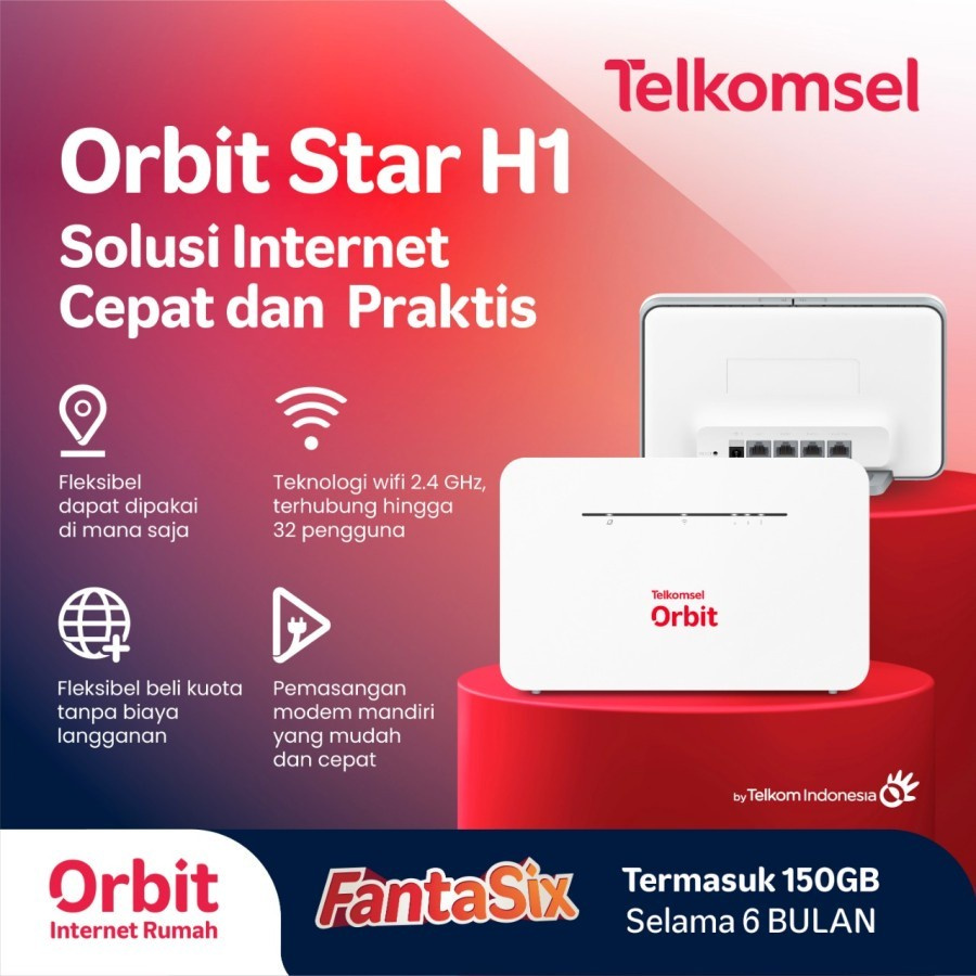 Jual Telkomsel Orbit Star H2 Modem WiFi 4G High Speed Bonus Data ...
