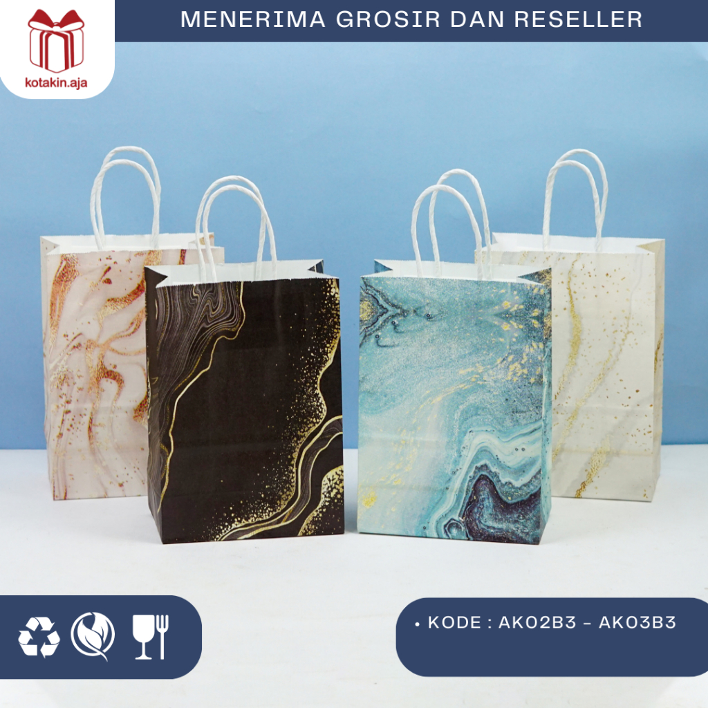 Jual Paper Bag Kraft / Paper bag Ultah / Paper Bag Marmer / Tas Kado ...