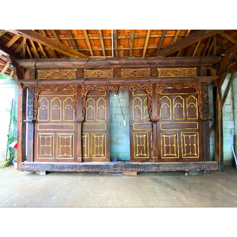 Jual Gebyok Jawa Kuno 450x255 Partisi Rumah Joglo Limasan | Shopee ...