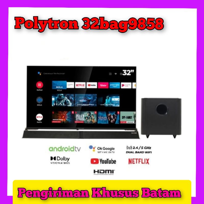 Jual Smart TV led 32"inch Polytron 32bag9858+subwoofer speaker sinemax ...