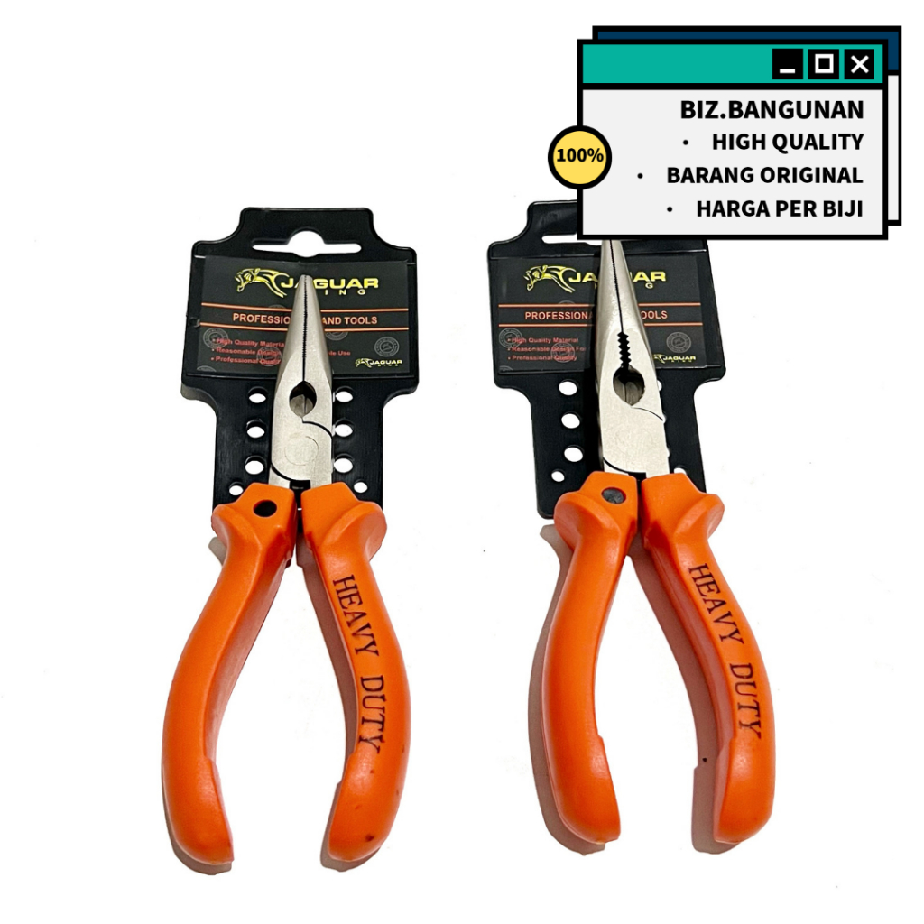 Jual TANG LANCIP JAGUAR 6 7 8 INCH - LONG NOSE PLIER | Shopee Indonesia