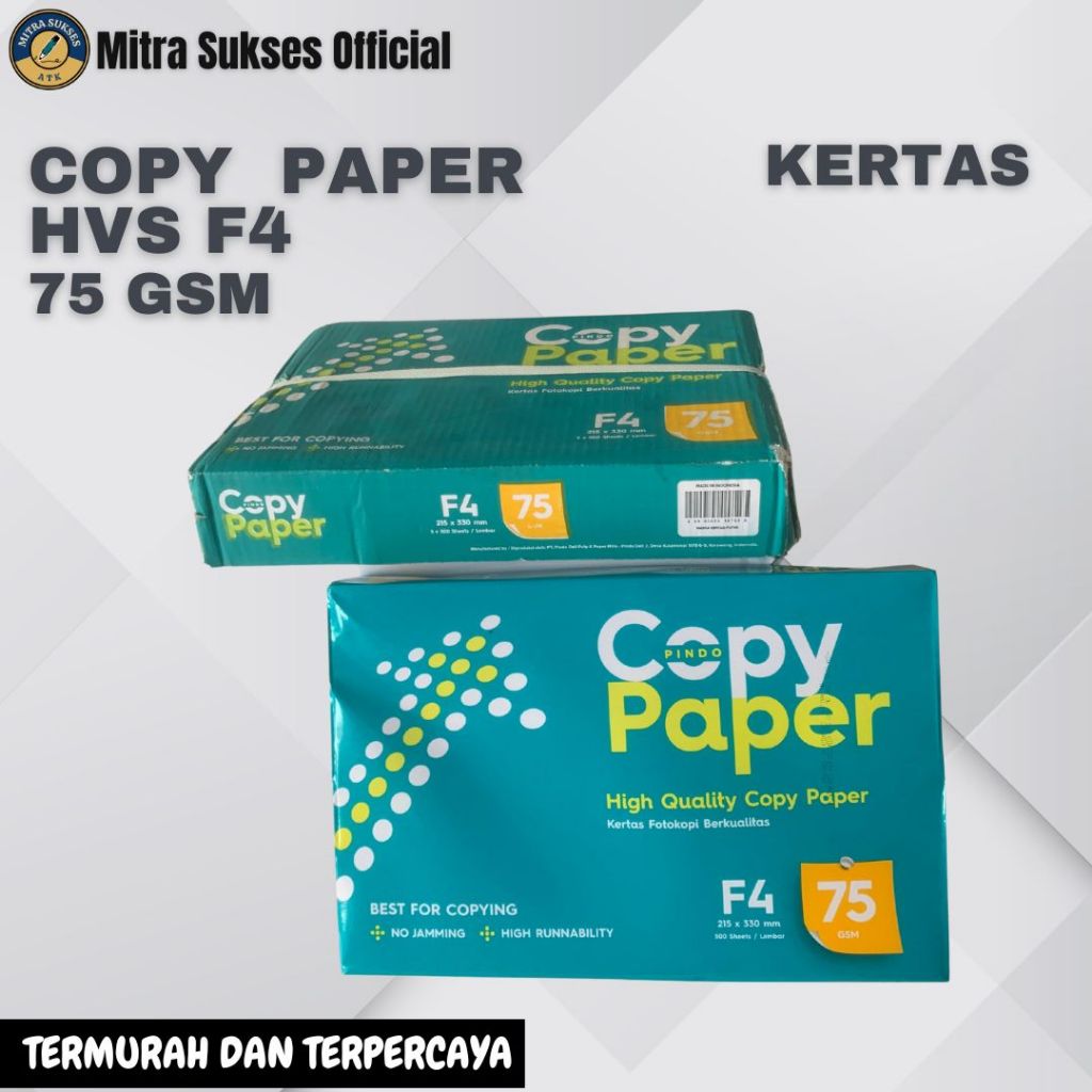 Jual KERTAS HVS F4 COPY PAPER 75 GR [1 RIM] | Shopee Indonesia