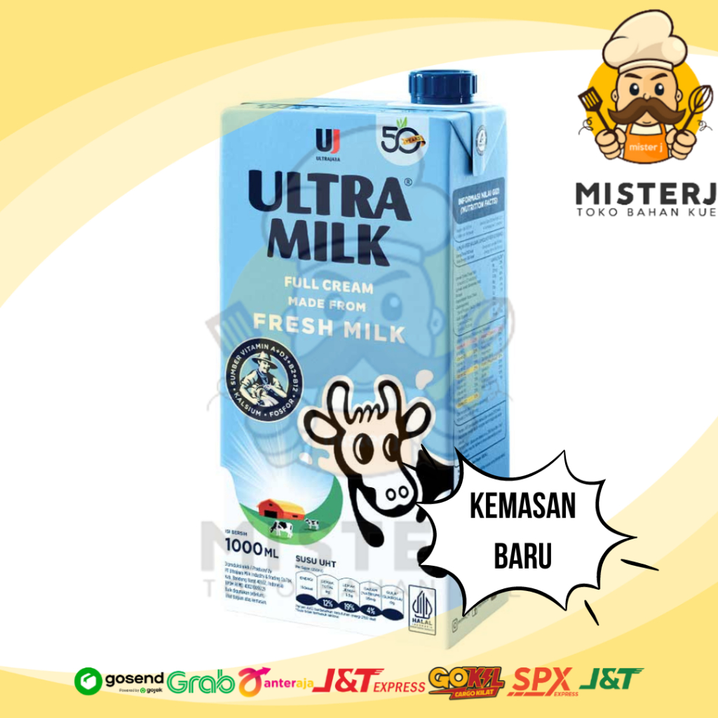 Jual Ultra Milk Susu UHT Full Cream | 1000 ml | Susu Ultra Milk Full ...