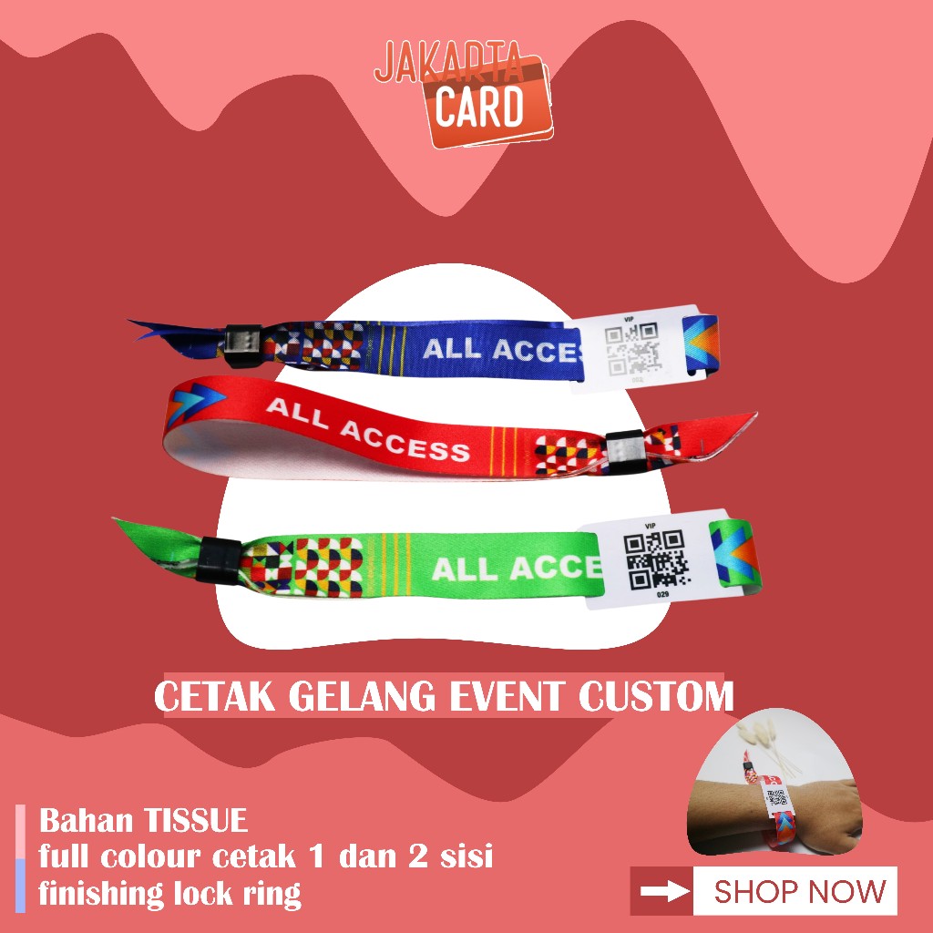 Jual Gelang Lanyard Event Custom 2cm | Wristband Lanyard Lock | Tiket ...