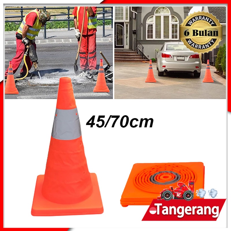 Jual Foldable Traffic Cone Lipat 45cm / 70cm Cone Emergency Kerucut Segitiga Darurat Cone Lipat ...