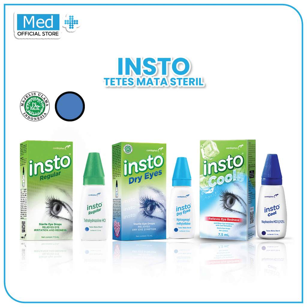 Jual Med+ Insto Eye Drop Reguler | Dry Eyes 7.5ml | Cool 7.5ml / Obat ...