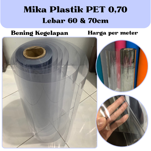 Jual Plastik Mika Kaku Tebal ( 0.70mm x 70cm ) Meteran Pengganti Kaca / Mika Rigid PET 070 0.70 ...