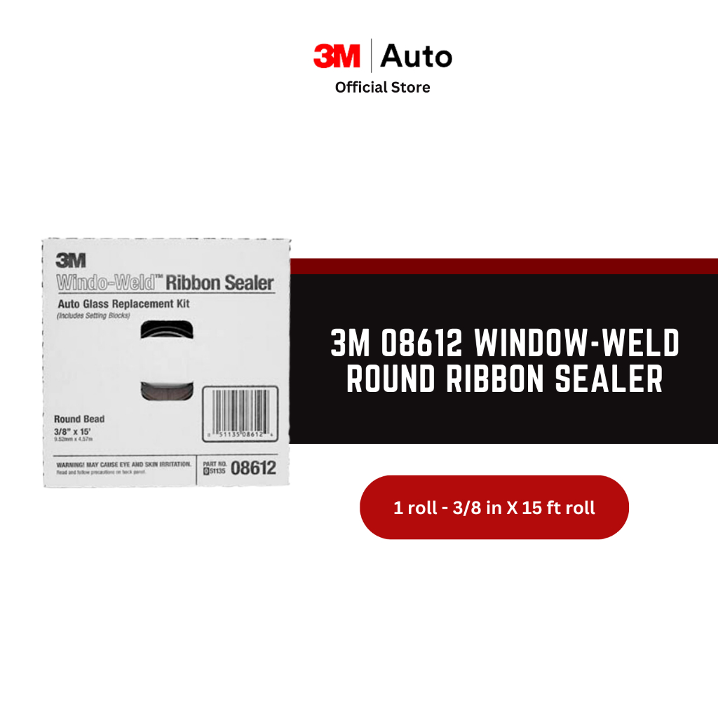 Jual 3M 08612 Window-Weld Round Ribbon Sealer size: 3/8 in X 15 ft roll ...