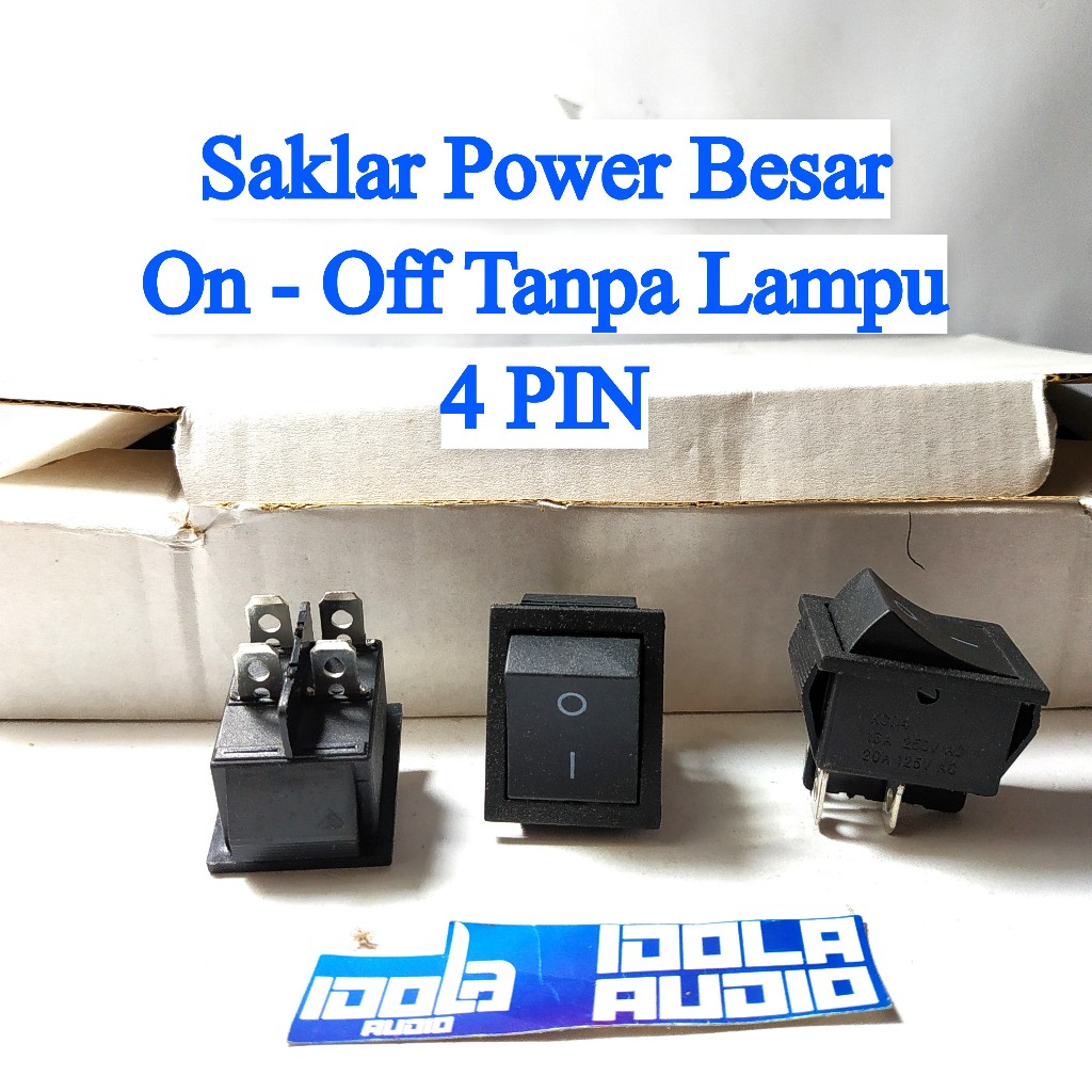Jual Saklar Power Besar On - Off Tanpa Lampu 4 PIN | Switch On Off 4 ...