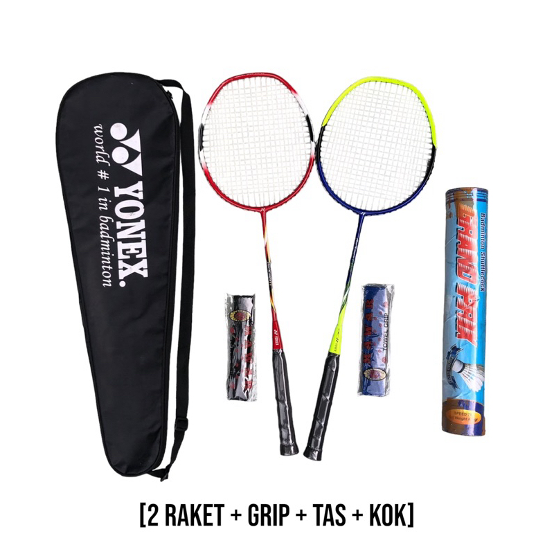 Jual PAKET KOMPLIT RAKET BADMINTON BULUTANGKIS TAS + SHUTTLE KOK + GRIP ...